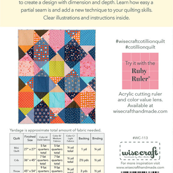 Cotillion Quilt Pattern Digital Download PDF - Wise Craft Handmade