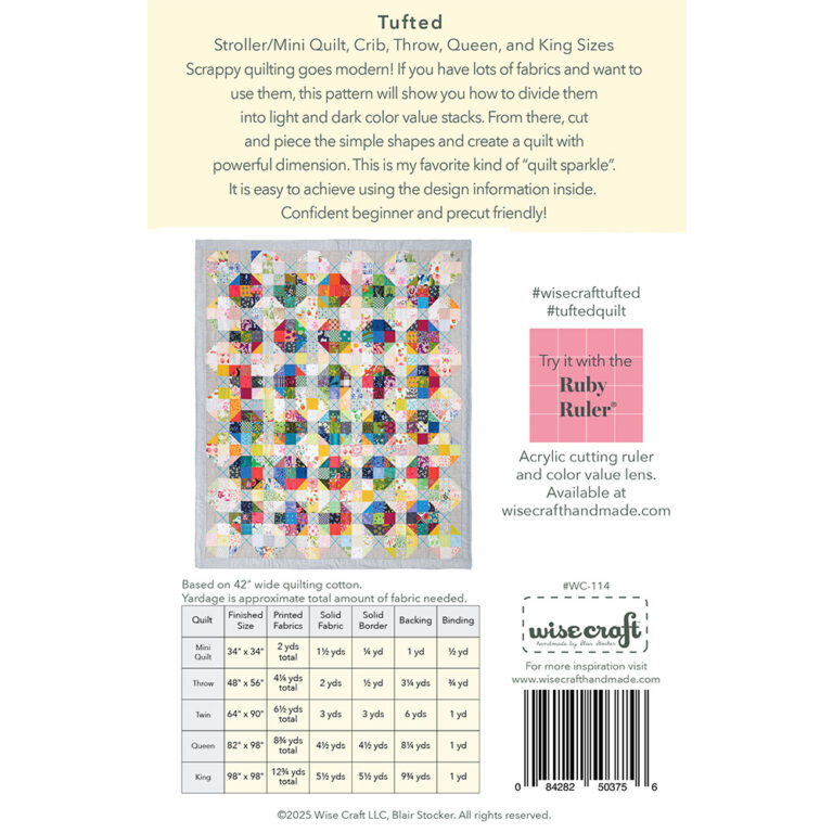 Tufted Quilt Pattern - Digital Download PDF - Wise Craft Handmade